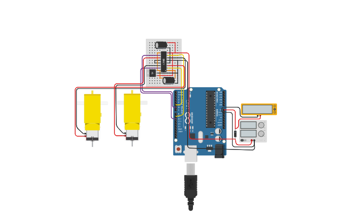 Circuit design Robot Trainer - DC Motor Control - Tinkercad