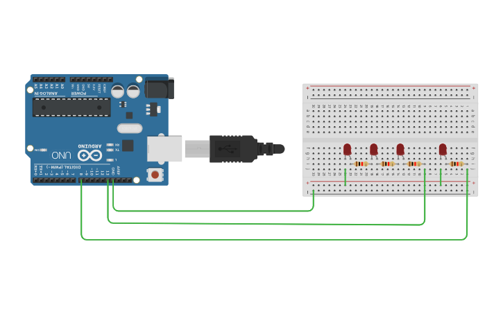 Circuit design Parallel connection with Arduino board - Tinkercad