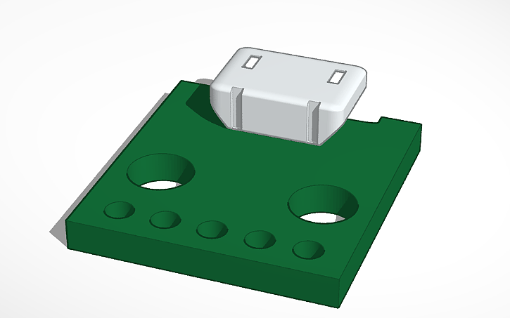 3D design Micro-USB PCB Port - Tinkercad