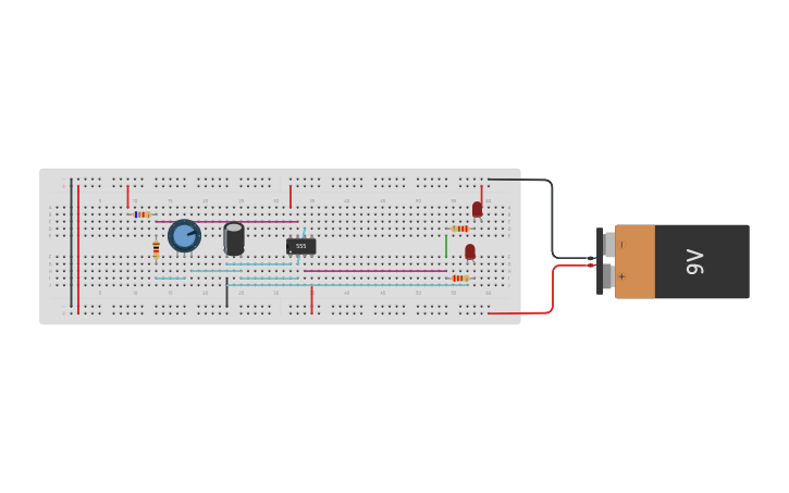Circuit design luces de velocidad variable con circuito integrado 555 ...