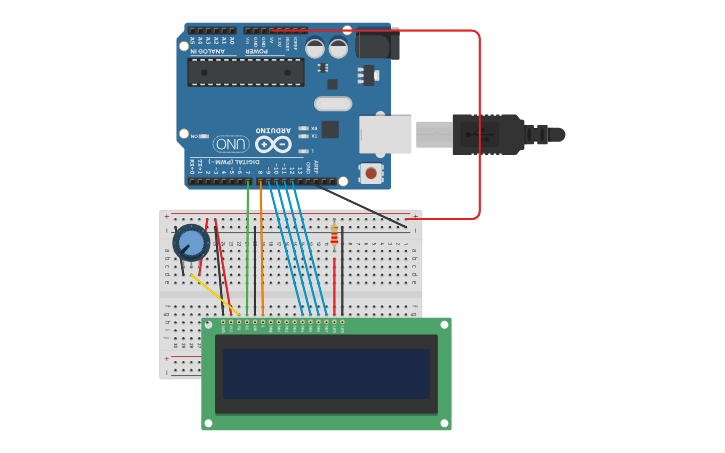 Circuit design LCD Lyrics Display with Song Synchronization - Tinkercad