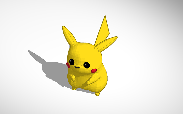 3D design Pikachu - Tinkercad