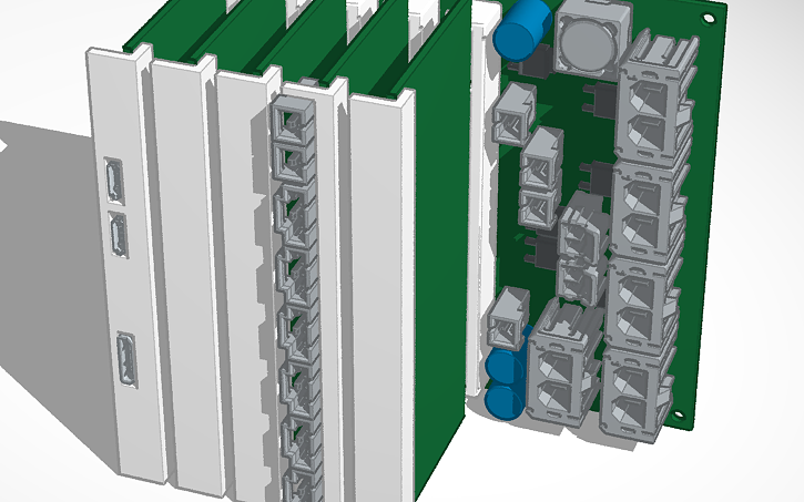 3D design Backplane PLC Controller - Tinkercad