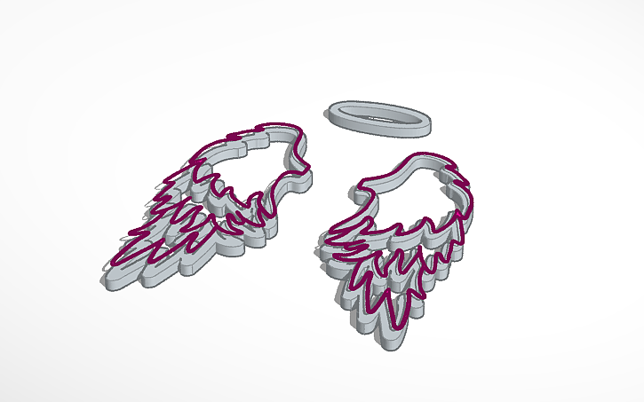 3D design ANGEL WINGS - Tinkercad