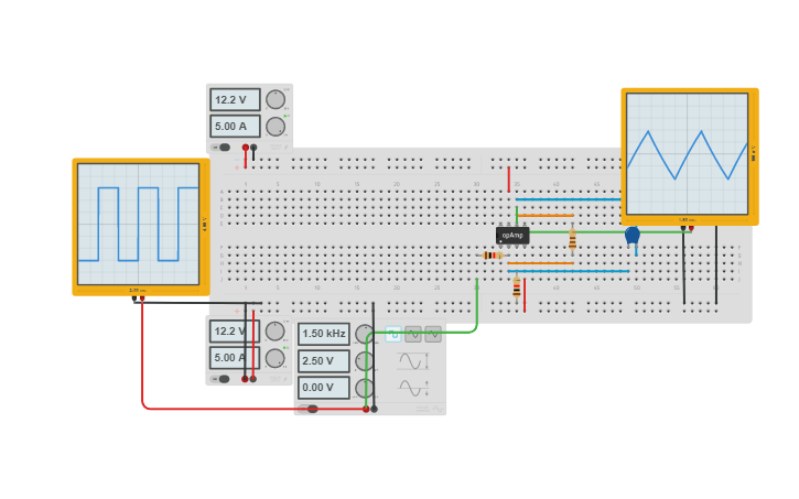 Circuit design Practical Integrator. - Tinkercad