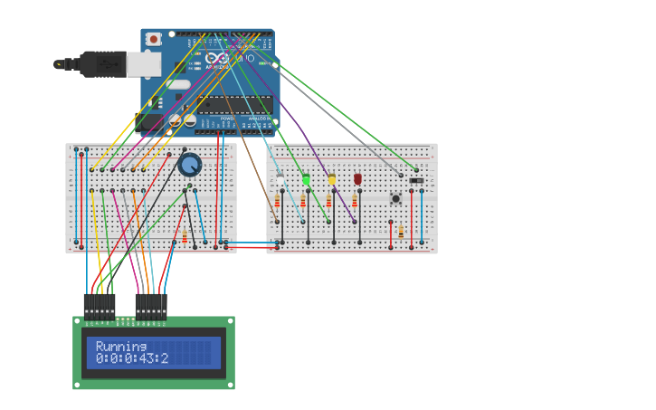 Circuit design Stopwatch with Arduino - Tinkercad