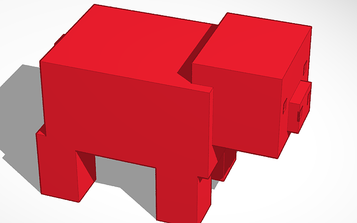 3D design minecraft pig - Tinkercad