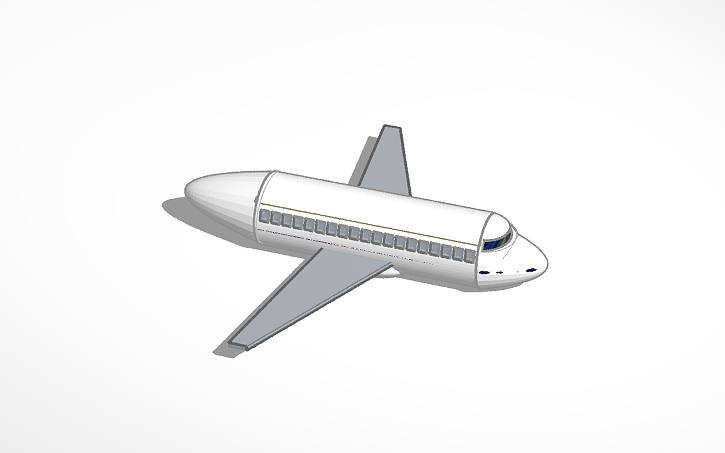 3D design airplane with interior. not comepleat - Tinkercad