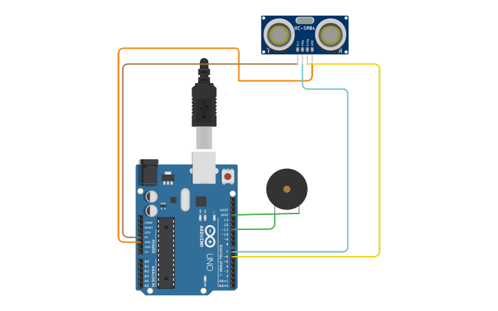 Circuit design Smart Stick for Blind By Rakshit - Tinkercad