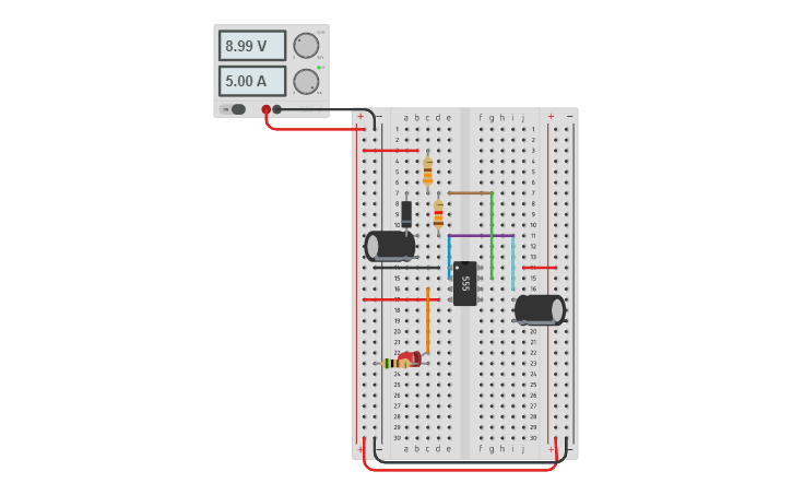 Circuit design 555 Timer Blinking LED - Tinkercad