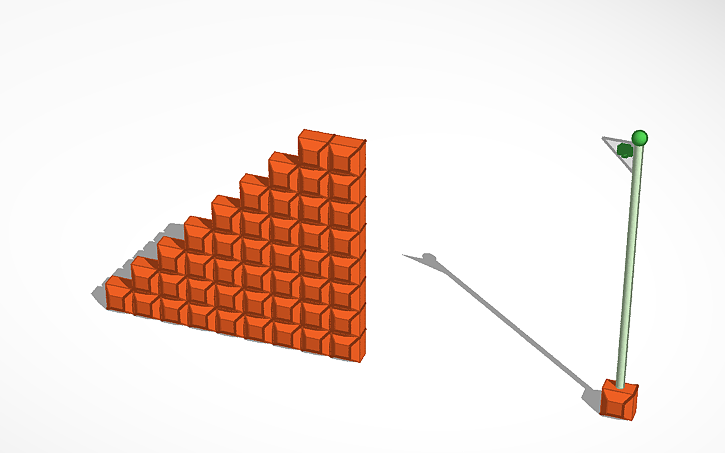 3D design Super Mario bros. stairs and flag - Tinkercad
