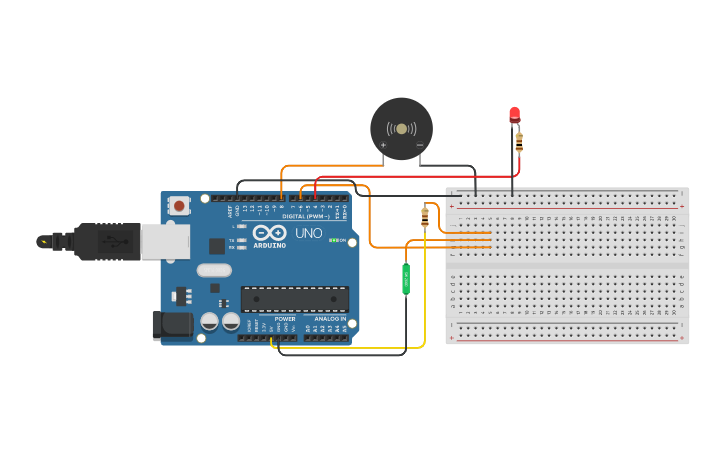 Circuit Design Flood Warning Alarm Tinkercad