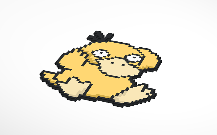 3D design Psyduck - Pixel Art - Tinkercad