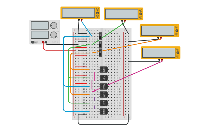 Circuit design NAND3 - Tinkercad