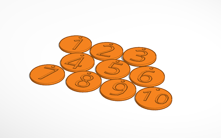 3D design number-tags - Tinkercad