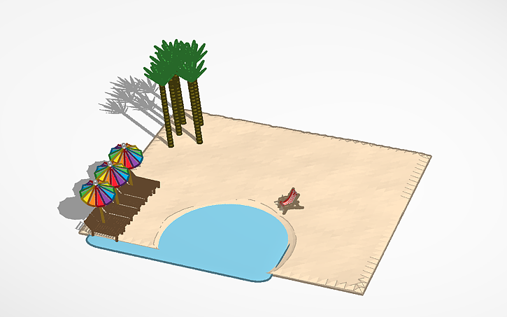 3D design Copy of Summer Beach - Tinkercad