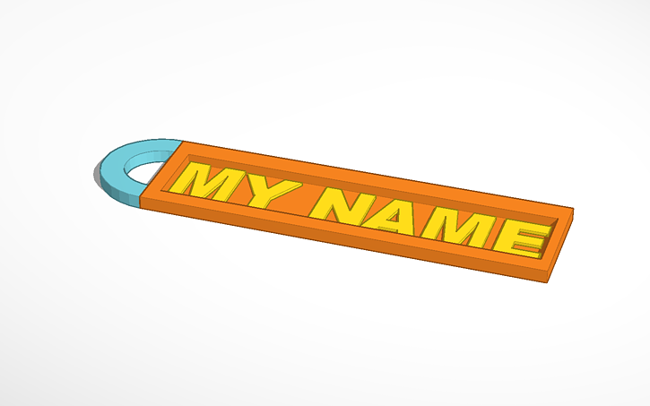 3D design Name Tag #Template - Tinkercad