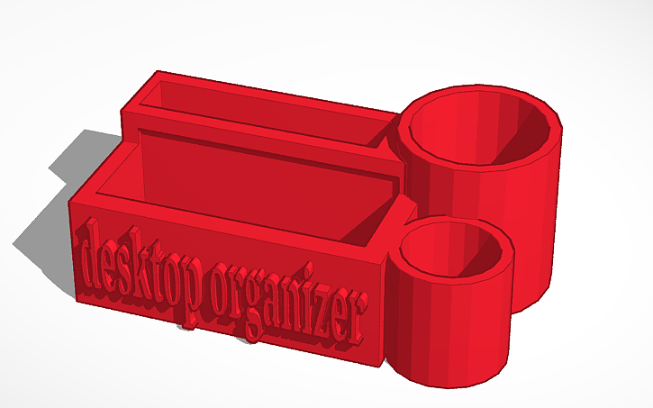 3D design desktop organizer - Tinkercad