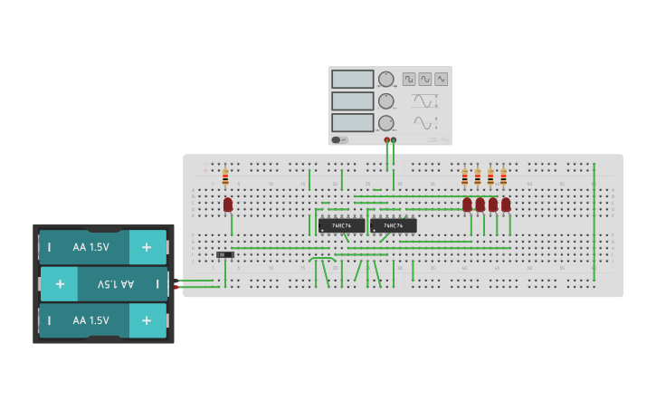 Circuit design Left Shift - Tinkercad