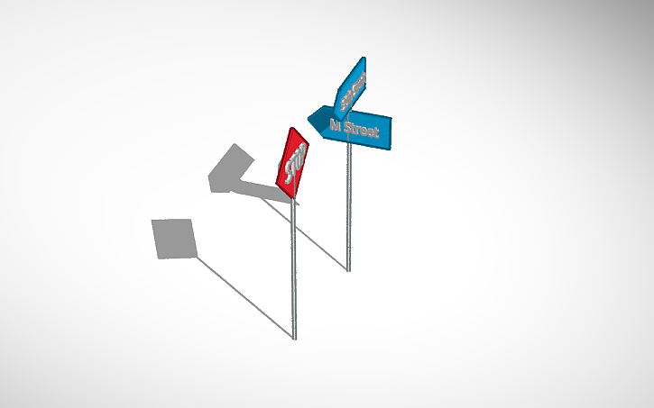 3D design Street Sign - Tinkercad