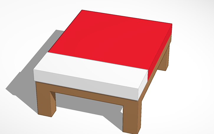 3D design Minecraft bed - Tinkercad