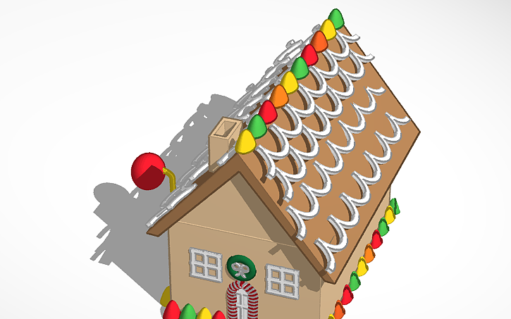 3D design Gingerbread house - Tinkercad