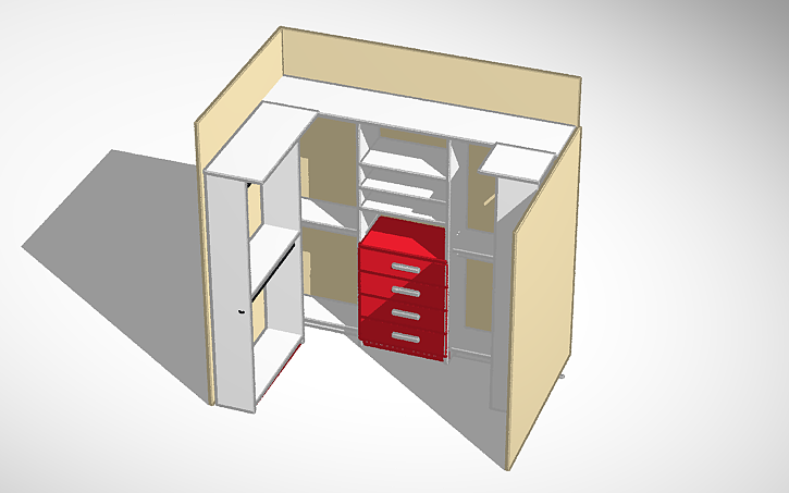 3D design walk in closet - Tinkercad