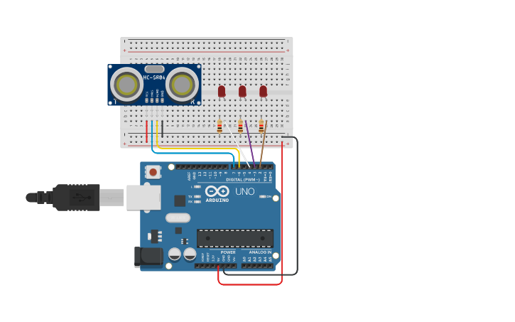 Circuit design Demostracion_del_ejemplo_HC04 - Tinkercad