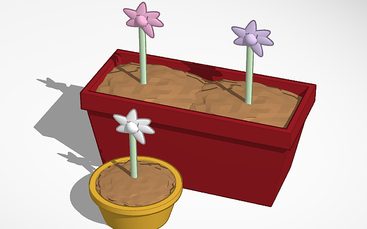 3D design Copy of Flowers Challenge - Flower Pot - Tinkercad