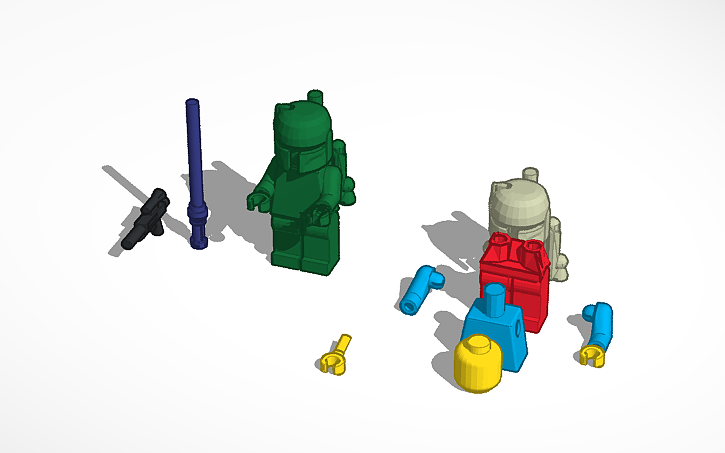 3D design Lego Boba Fett Minifigure - Tinkercad
