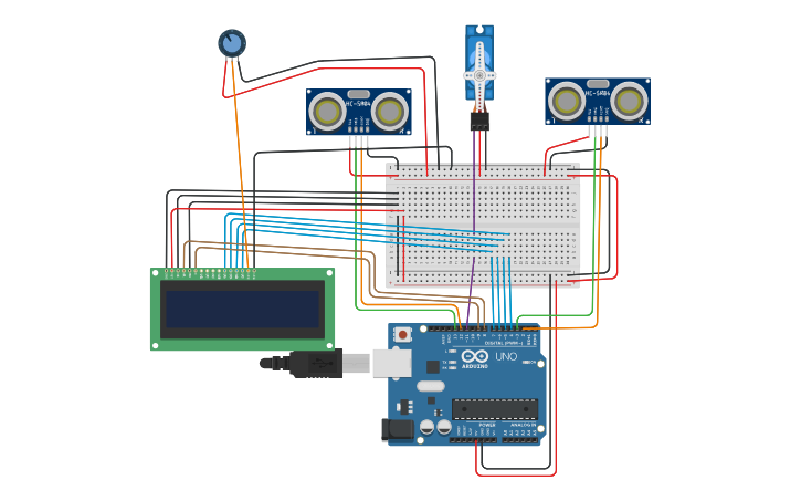 Circuit design smart parking - Tinkercad