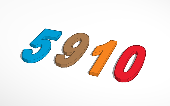 3D design Numbers - Tinkercad