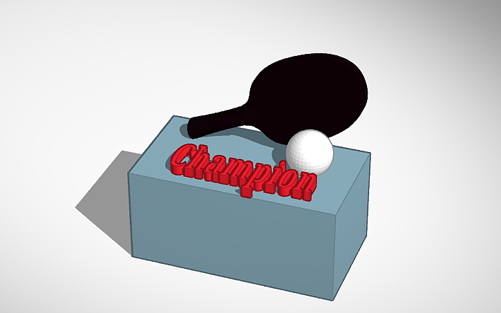 3D design ping pong trophy - Tinkercad