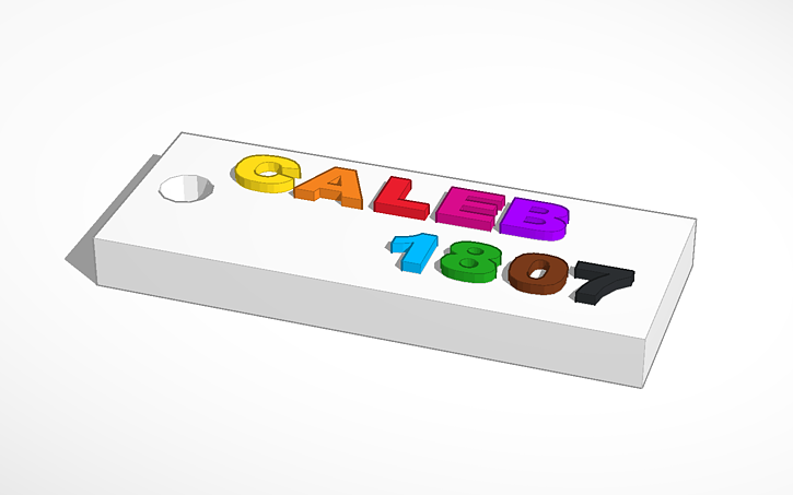 3D design Caleb Chia Key Tag (#wrs2E2keytag) - Tinkercad