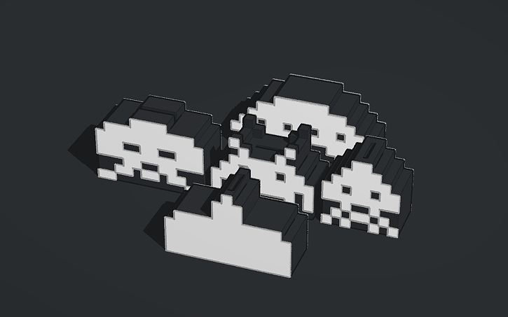 3D design space invaders piggy bank - Tinkercad