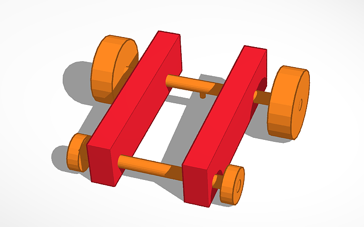 3D design Rubber band car design - Tinkercad
