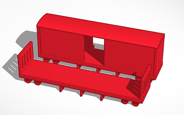 3D design FlatBed-BoxCar - Tinkercad