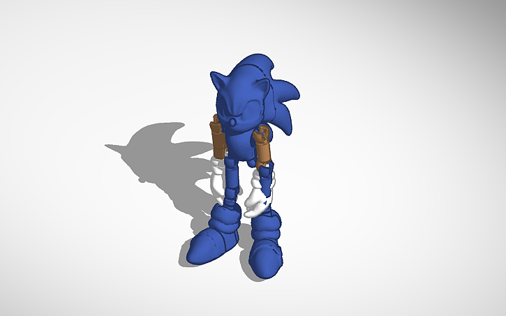 3D design Assembled Sonic (For demonstration) - Tinkercad
