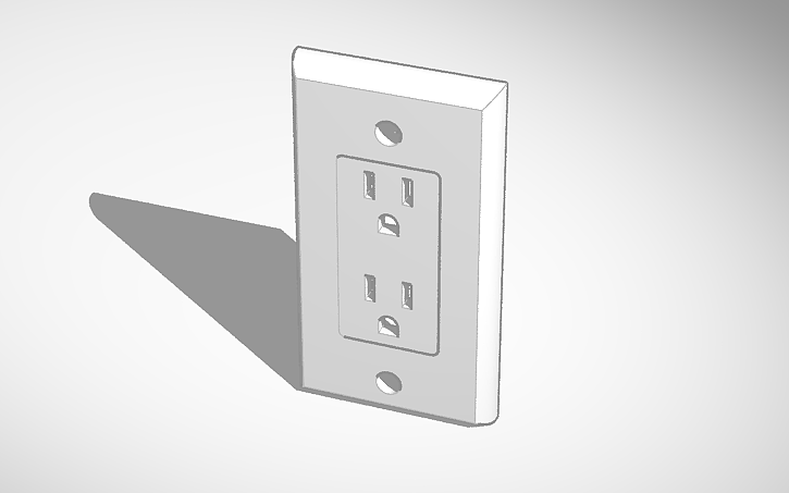 3D design Working 3D printable power socket - Tinkercad