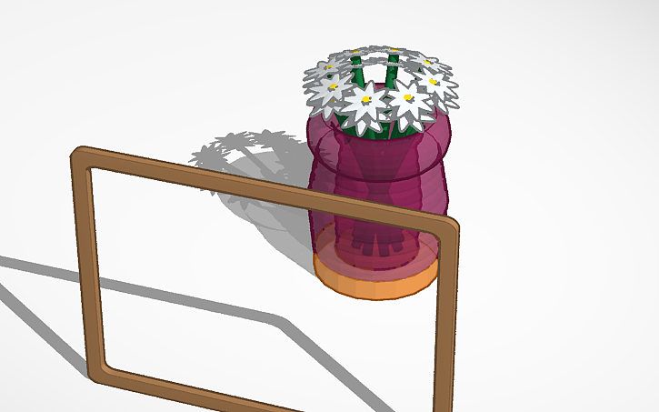 3D design Vase with flowers - Tinkercad