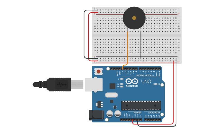 Circuit design PIEZO (BUZZER) - Tinkercad