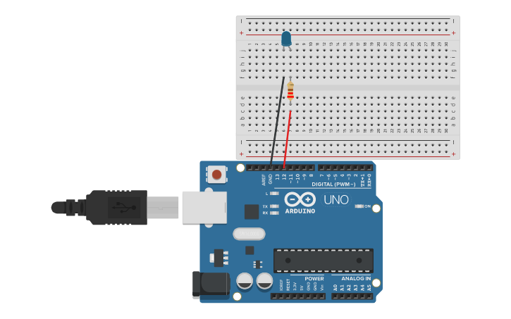 Circuit design led parpadeo, con arduino - Tinkercad