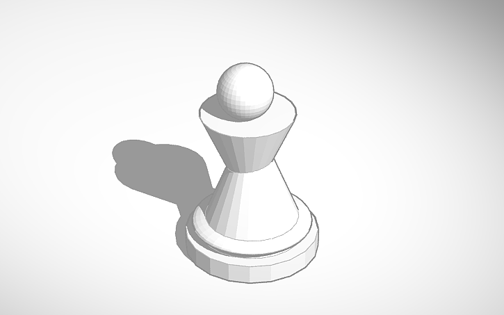 3D design pond chess piece - Tinkercad