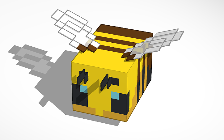 3D design Minecraft Bee / Arı - Tinkercad