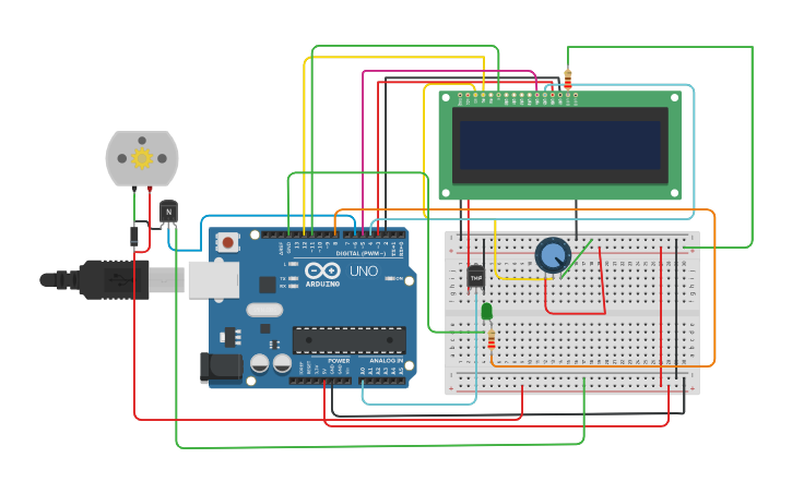 Circuit design Copy of Automatic room temperature controller - Tinkercad