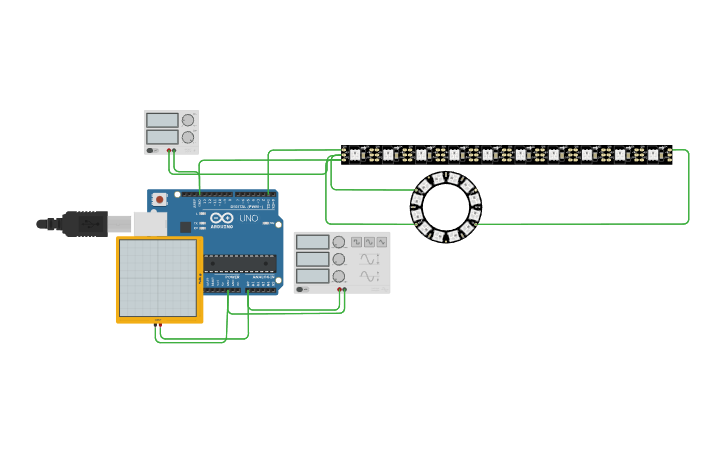 Circuit design Arduino RGB VU METER - Tinkercad