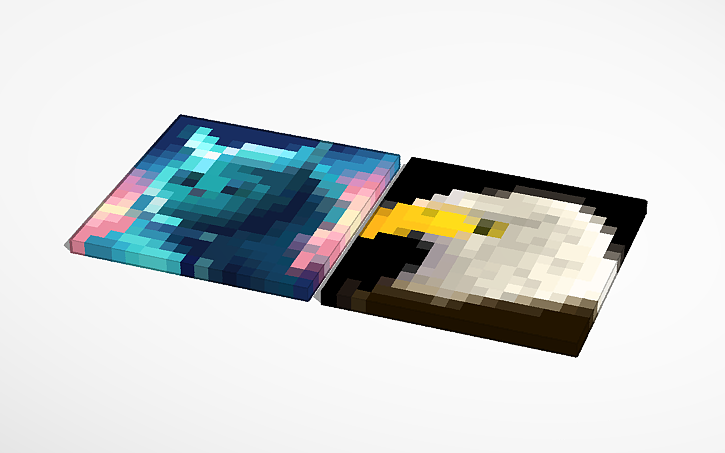 3D design Pixelated profile pictures #39 #40 - Tinkercad