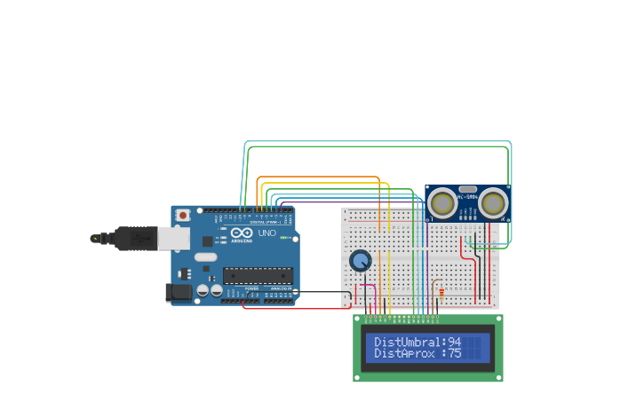 Circuit design interfacing of ultrasonic sensor and LCD display with ...