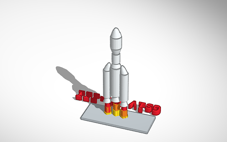 3D design Gslv Mk-III Rocket Model - Tinkercad