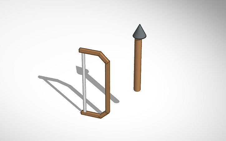 3D design Giant Bow and arrow ( In working ) - Tinkercad